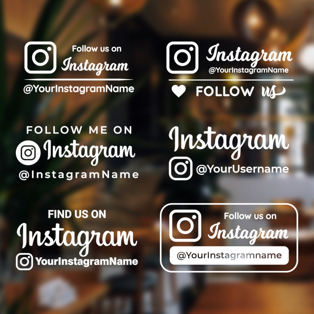 Follow Us on Instagram Decal - Social Media Handle Decal - Personalized ...
