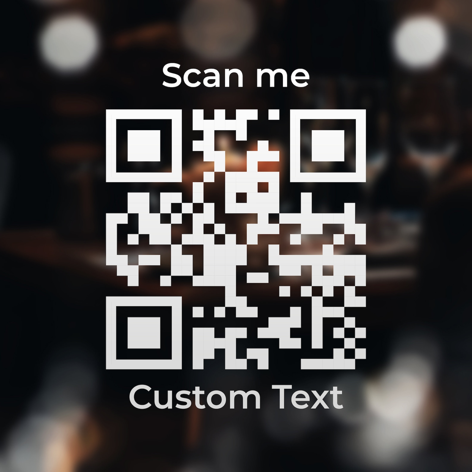 Custom QR Code, Scan Me QR Code Custom Text, Social Media Window Wall ...