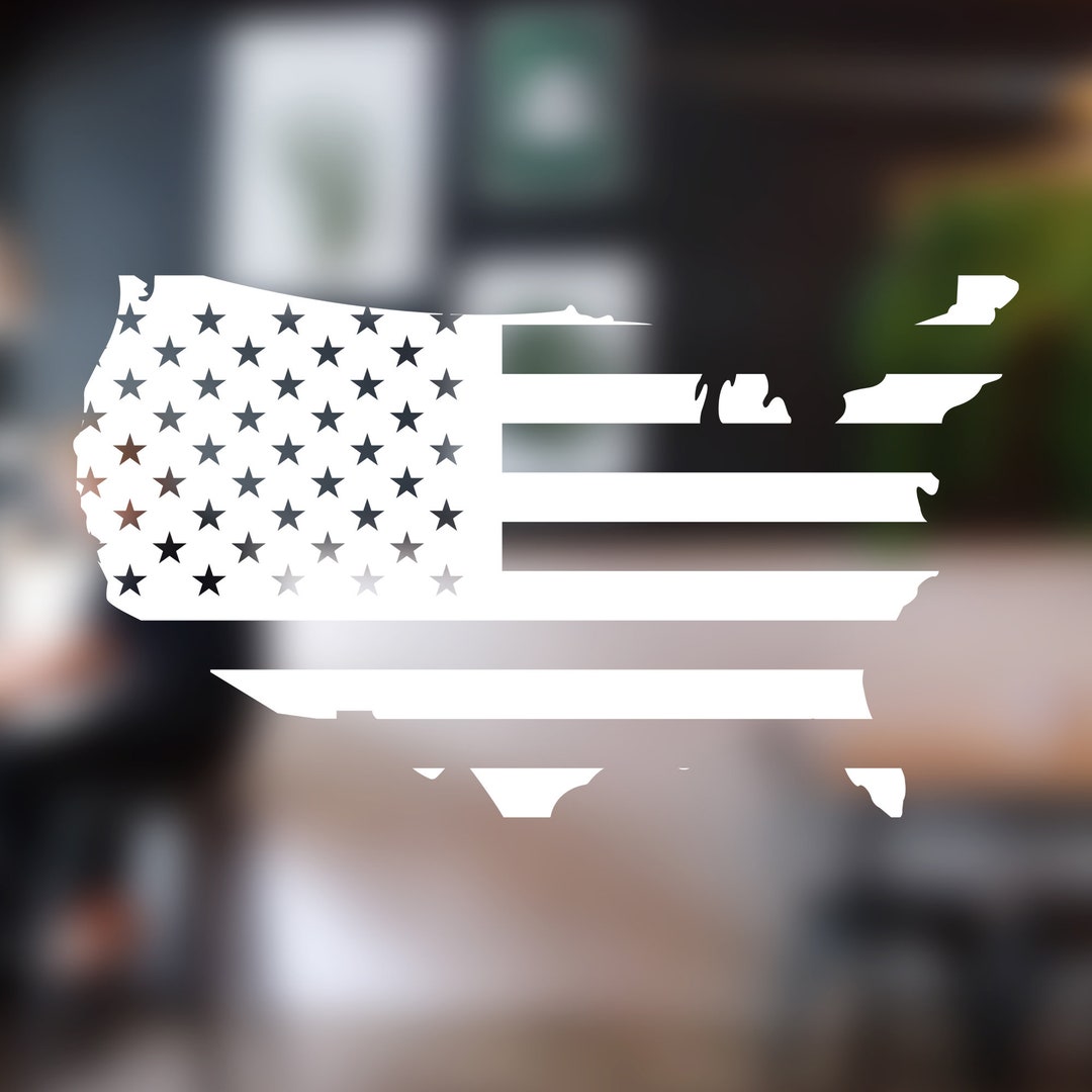 American Flag Map Vinyl Decal Window Wall Sticker Flag of the United ...