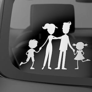 Figure Decals Family Vinyl Sticker - Family of 6 on Board, Family Car ...