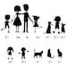 Figure Decals Family Vinyl Sticker - Family of 6 on Board, Family Car ...