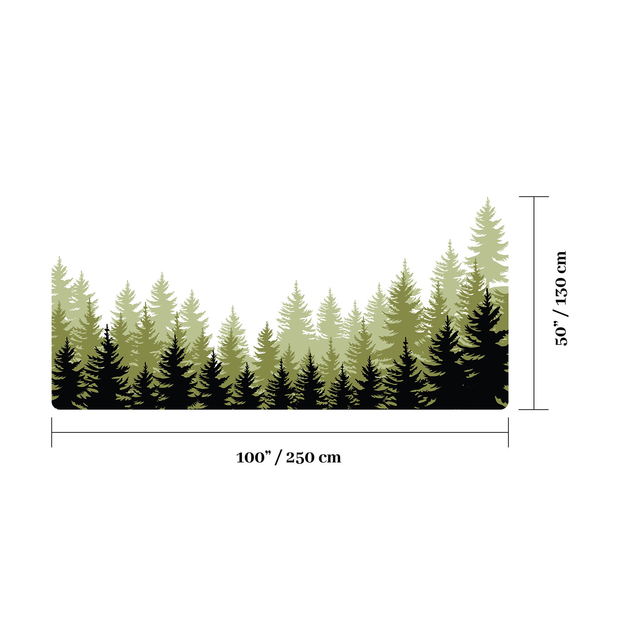 Forest Pine Tree Wall Decal Pine Tree Forest - Etsy