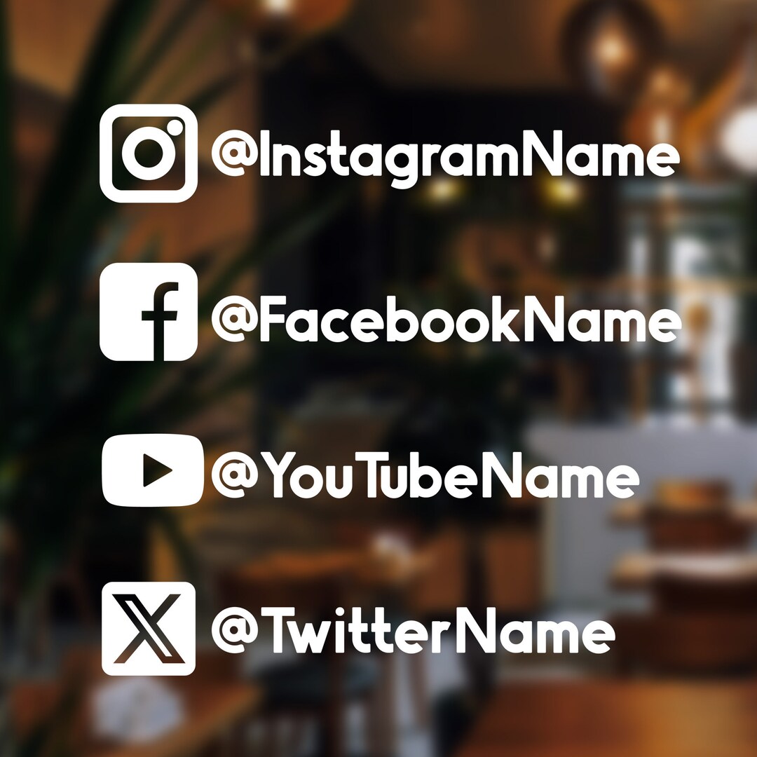 Personalized Social Media Handle Decals - Custom Username Vinyl ...