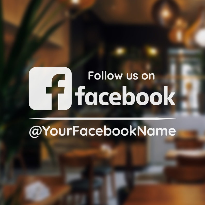 Follow Us on Facebook Decal Social Media Handle Decal - Etsy
