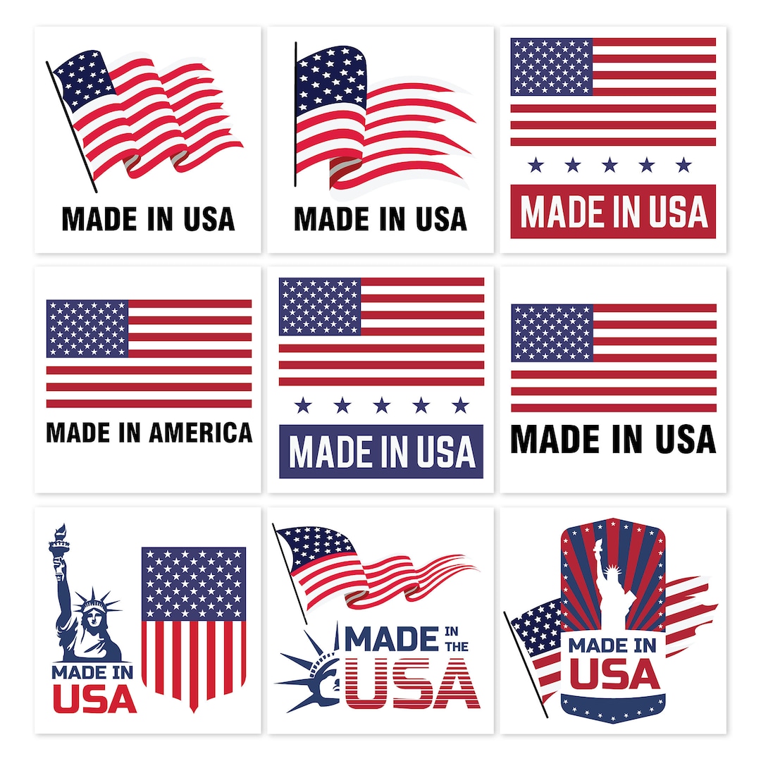 Made in USA Sticker Made in America Vinyl Decal Window Sticker Flag of ...