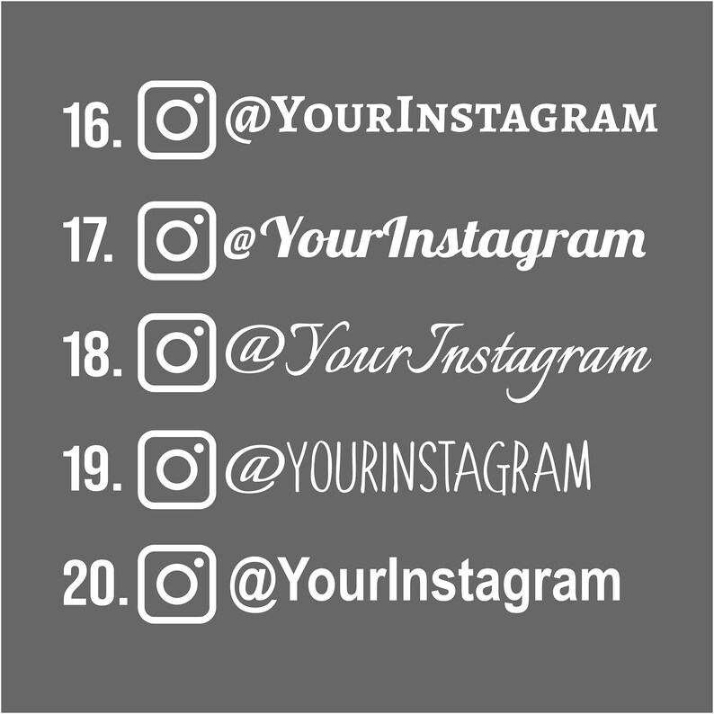 Custom Instagram Handle Car Window Vinyl Decal - Personalized Social ...
