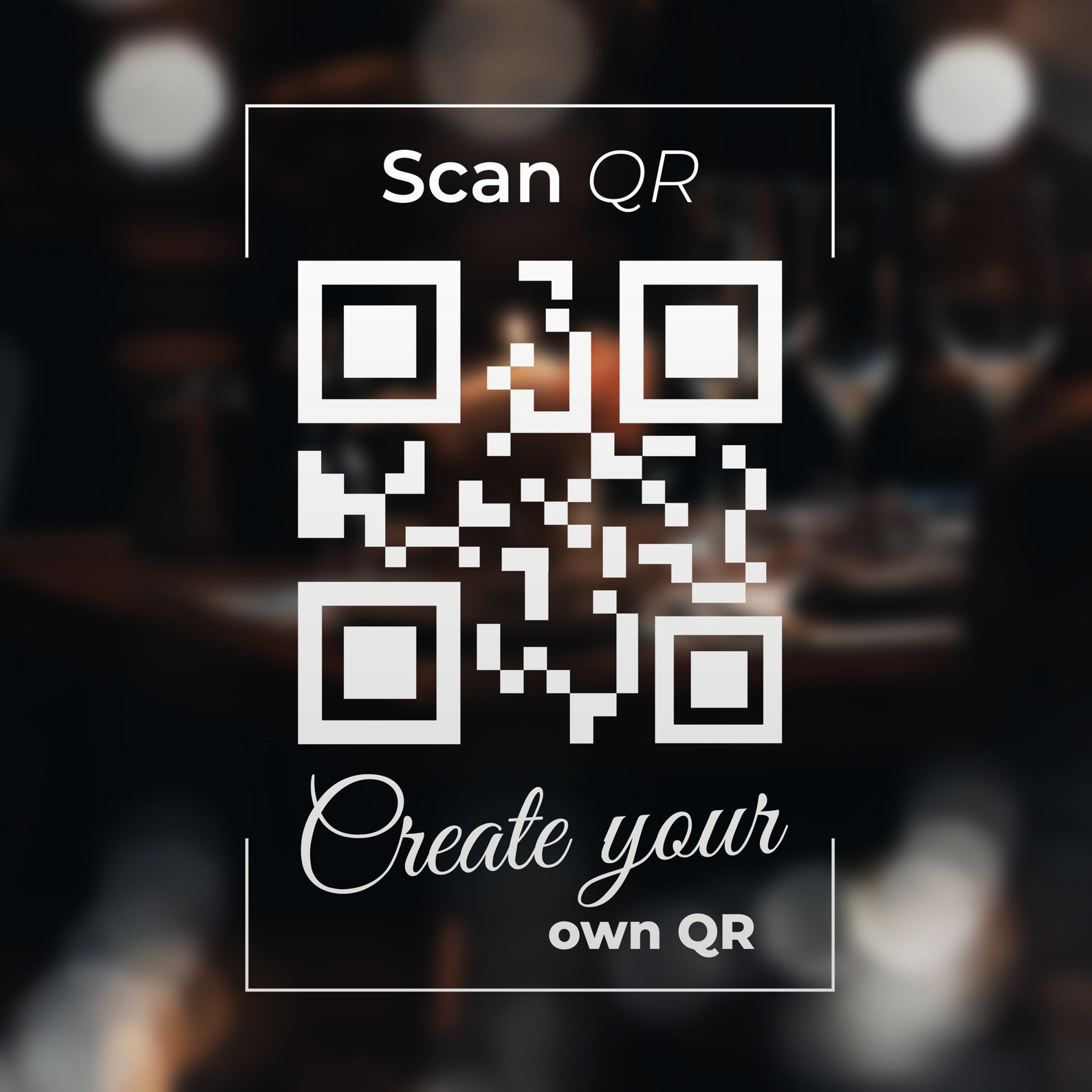 Custom QR Code, Scan Me QR Code Custom Text, Social Media Window Wall ...