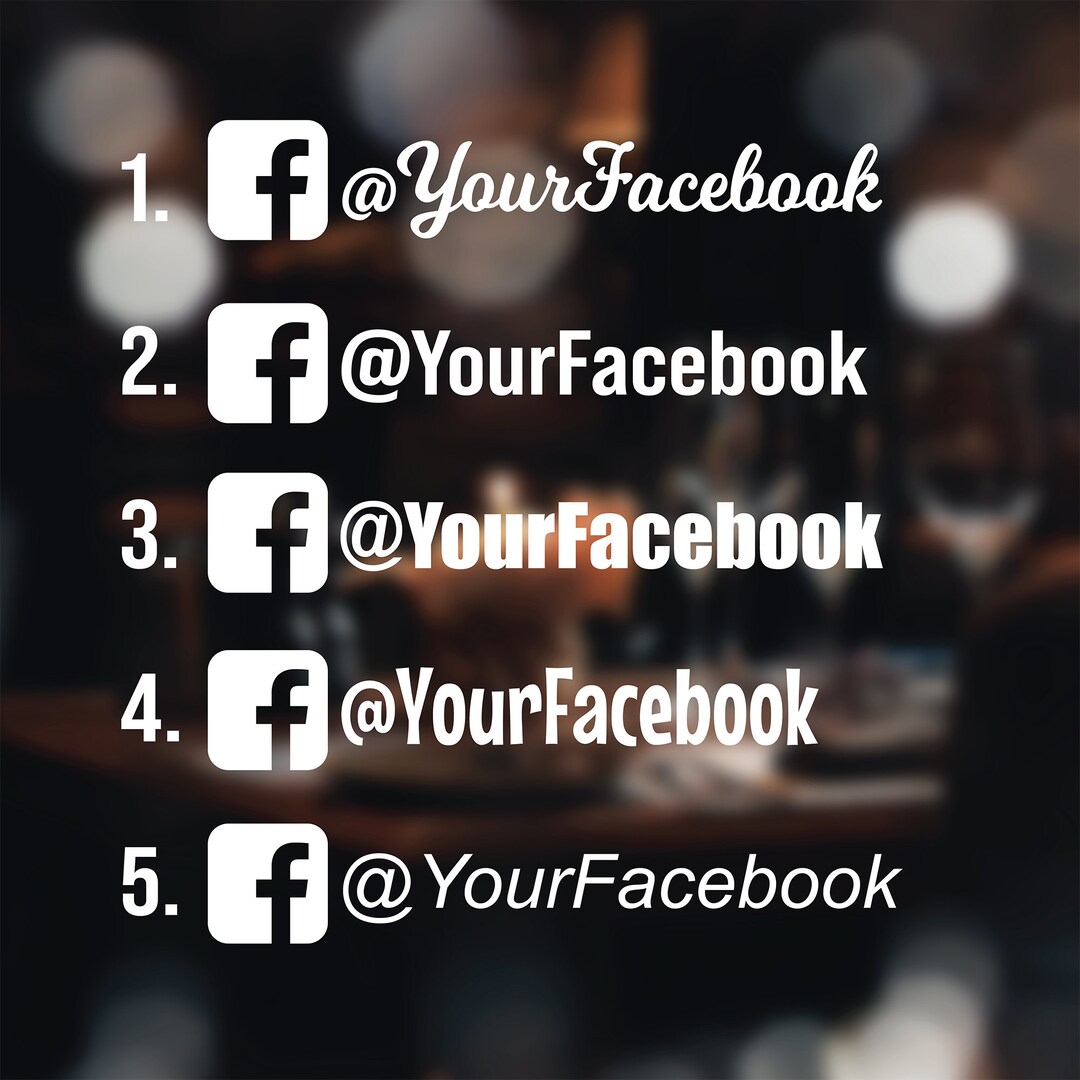 Custom Facebook Handle Car Window Vinyl Decal - Social Media Sticker ...