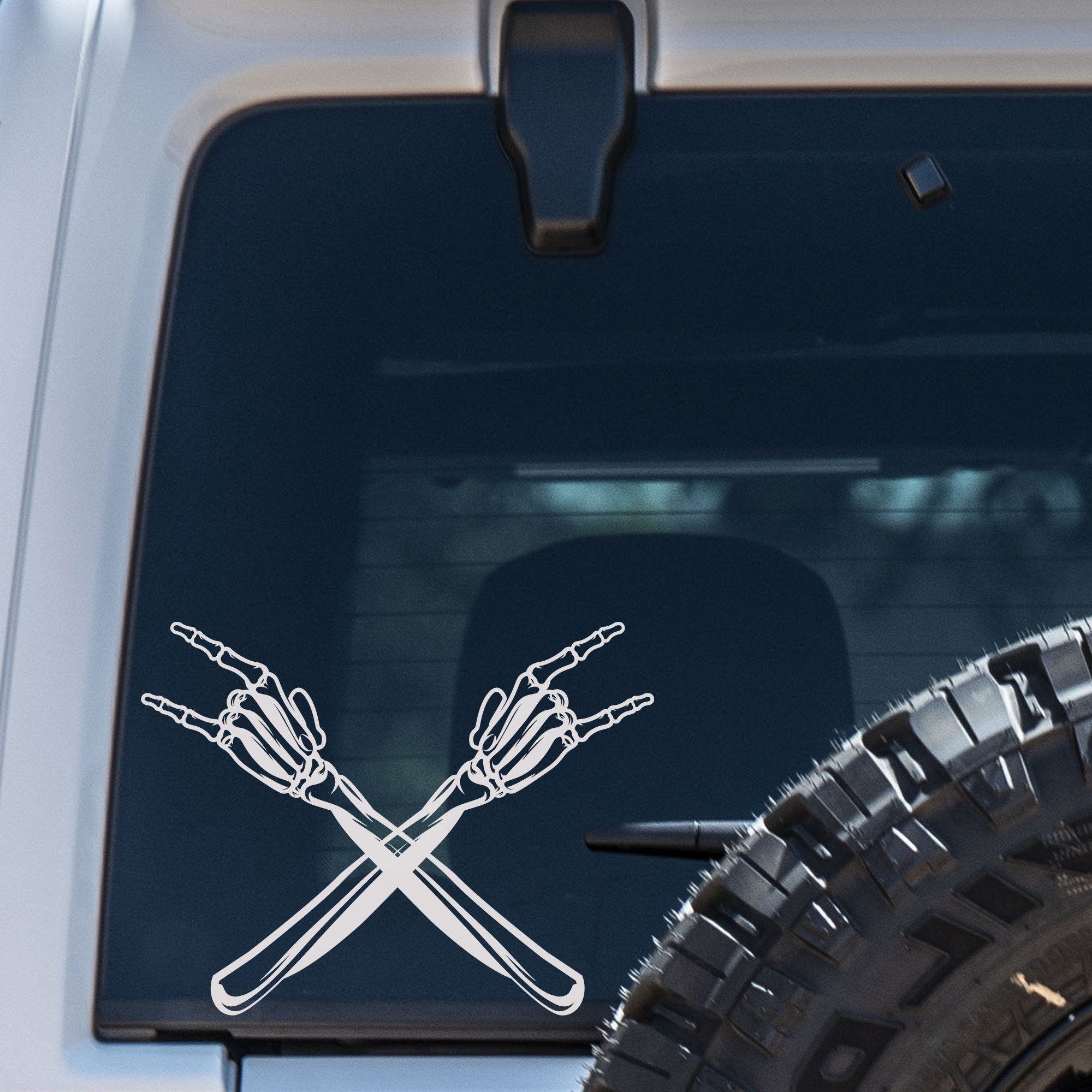 Skeleton Hands Vinyl Decal Sticker for Car Trucks Vehicle, Rock on ...