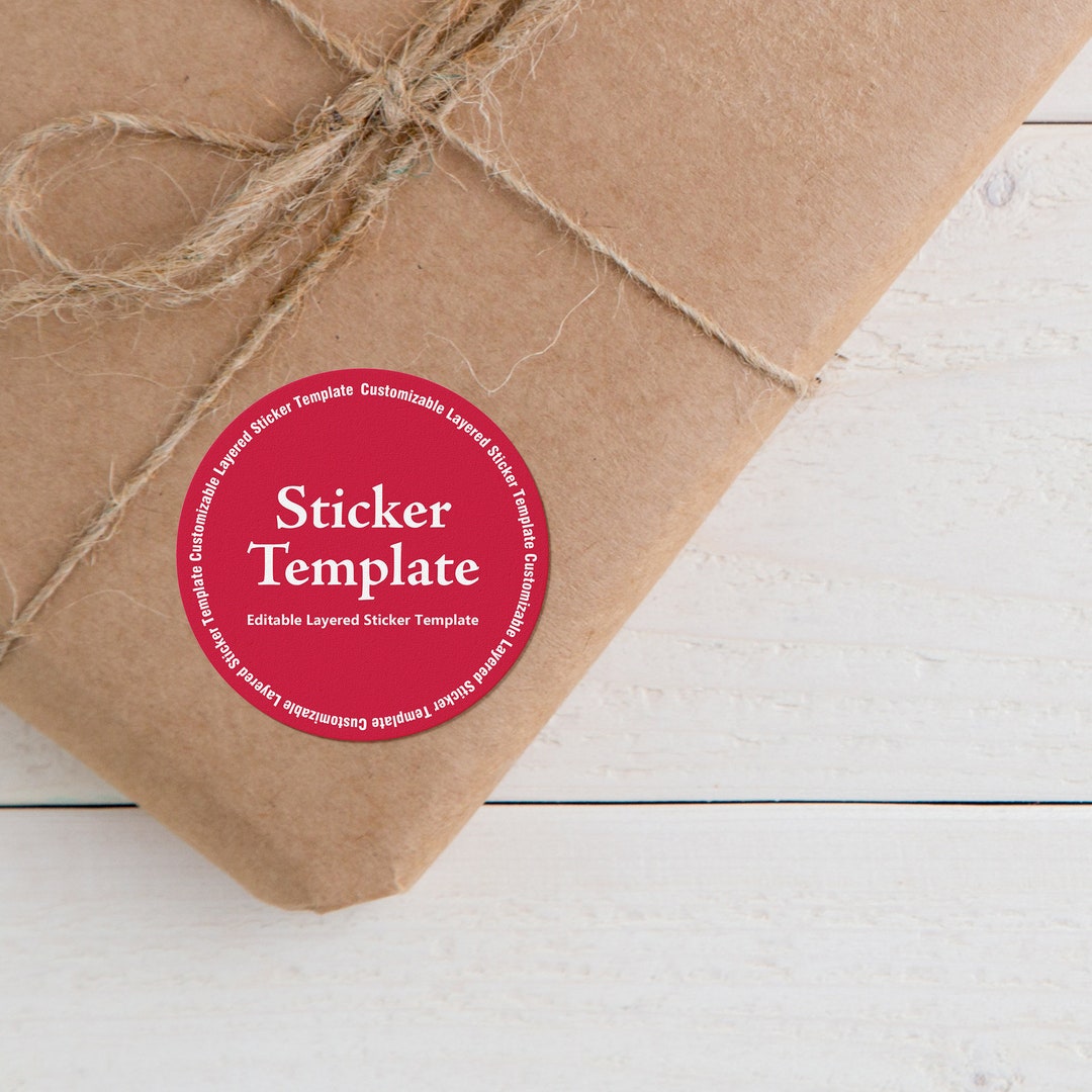 Round Sticker Template, Round Sticker Mockup, Photoshop Template ...