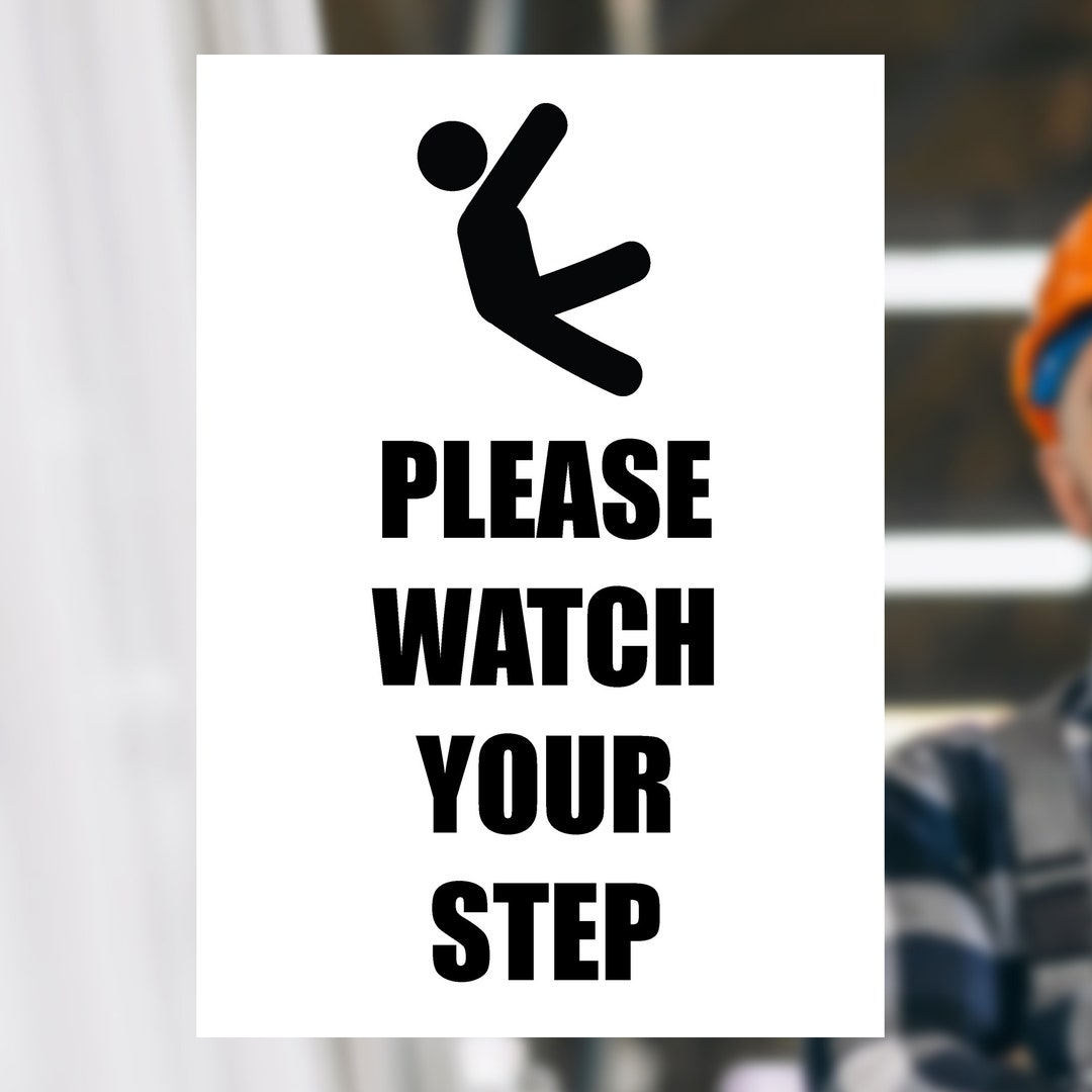 CAUTION Watch Your Step Decal Smoking Sign CAUTION Watch Your Step ...