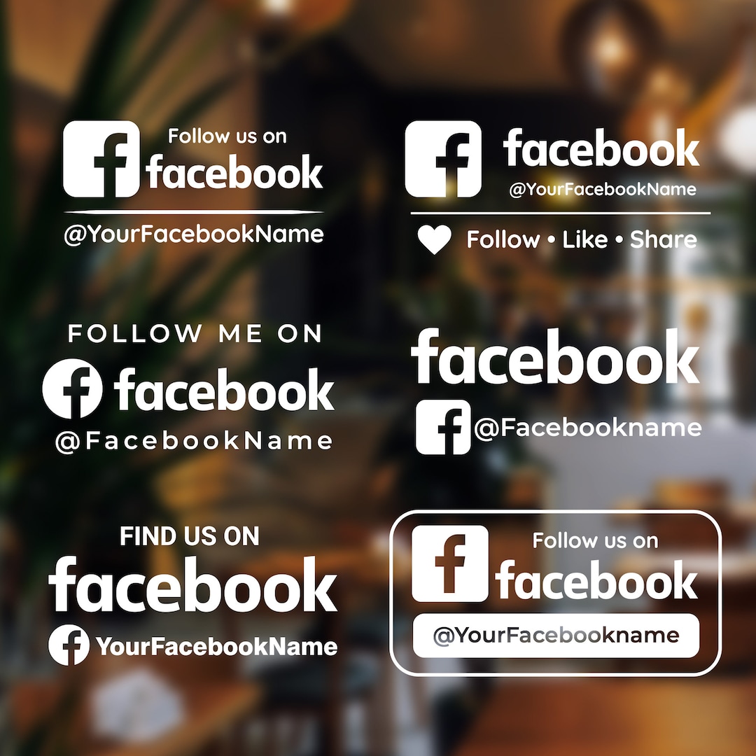 Follow Us on Facebook Decal - Social Media Handle Decal - Personalized ...