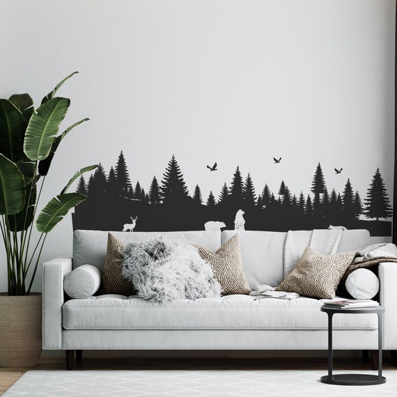 2-pack Pine Trees Forest Vinyl Decal Wall Decal Sticker - Etsy