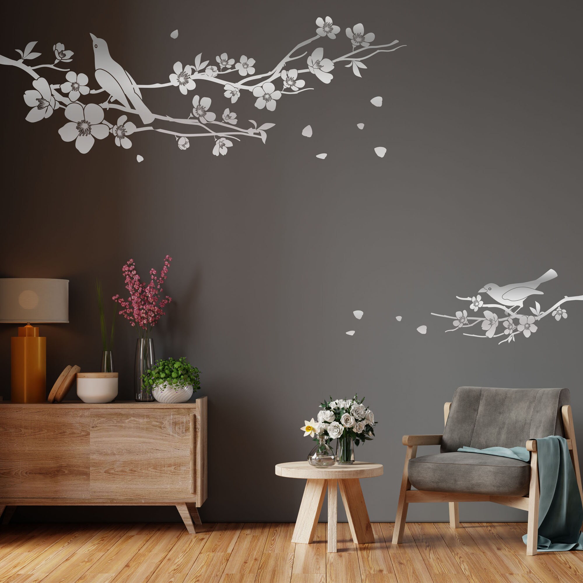 Spring Flowers Wall Decals Sticker Living Room Nursery Bedroom - Etsy