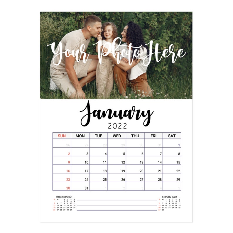 Wall Calendars 12 Month Personalized Calendars Family Photo - Etsy