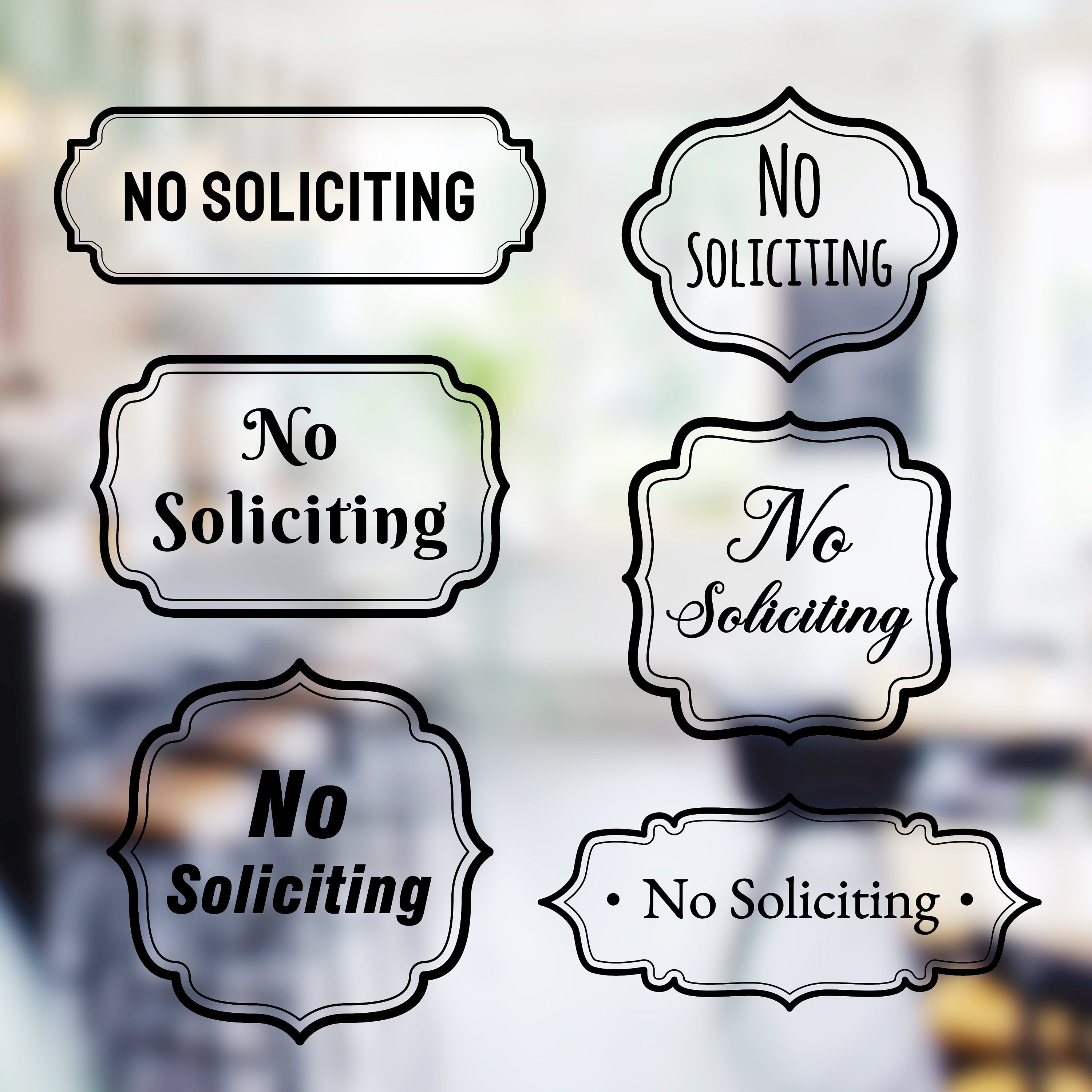 Waterproof No Soliciting Vinyl Decal - Durable Outdoor Sign Sticker ...