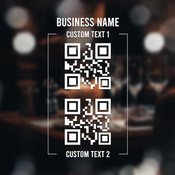 Custom QR Code Business Name and Custom Text Two QR Code - Etsy