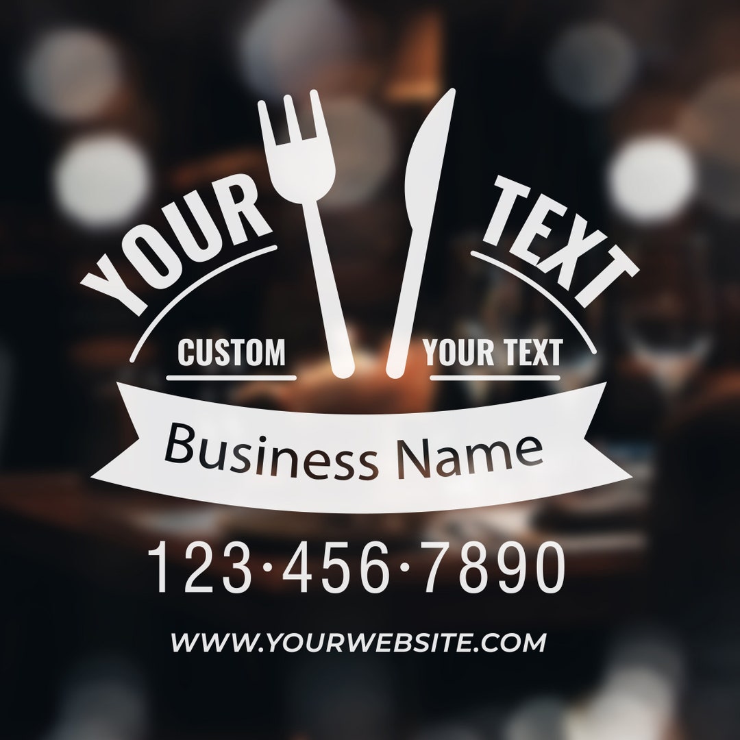 Custom Restaurant Sign Decal, Diner Cafeteria Window Decal, Company ...