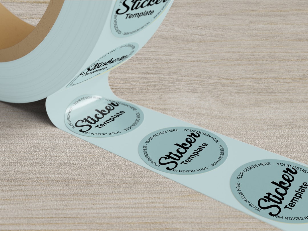 Sticker Roll Mockup, Round Sticker Mockup, Professional Photoshop ...