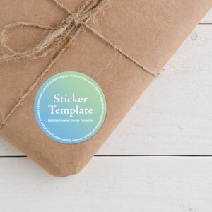 Round Sticker Template, Round Sticker Mockup, Photoshop Template ...