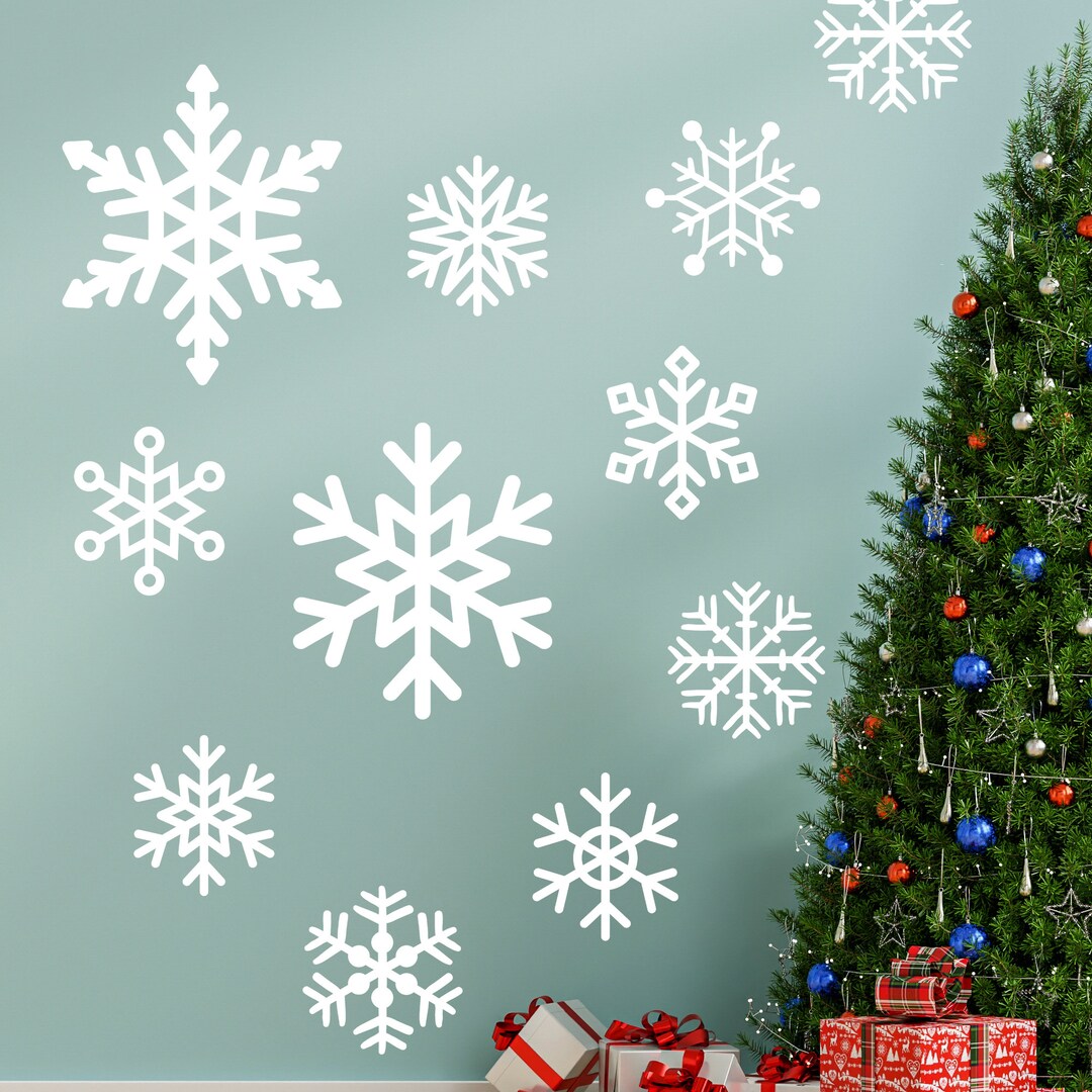 Snowflakes Window Decal, Snowflakes Decal, Christmas Decal, Holiday ...