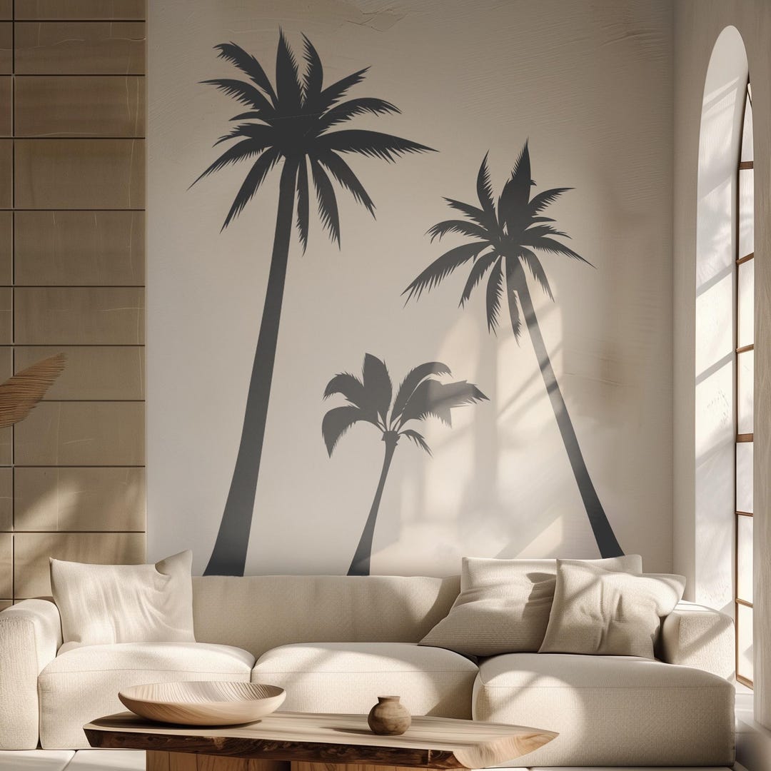 Tropical Palm Tree Wall Decal – Large Palm Tree Vinyl Sticker for ...