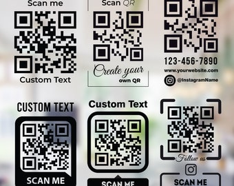 Custom QR Code Sticker for Window, Wall, Car Vinyl Decal for Business ...