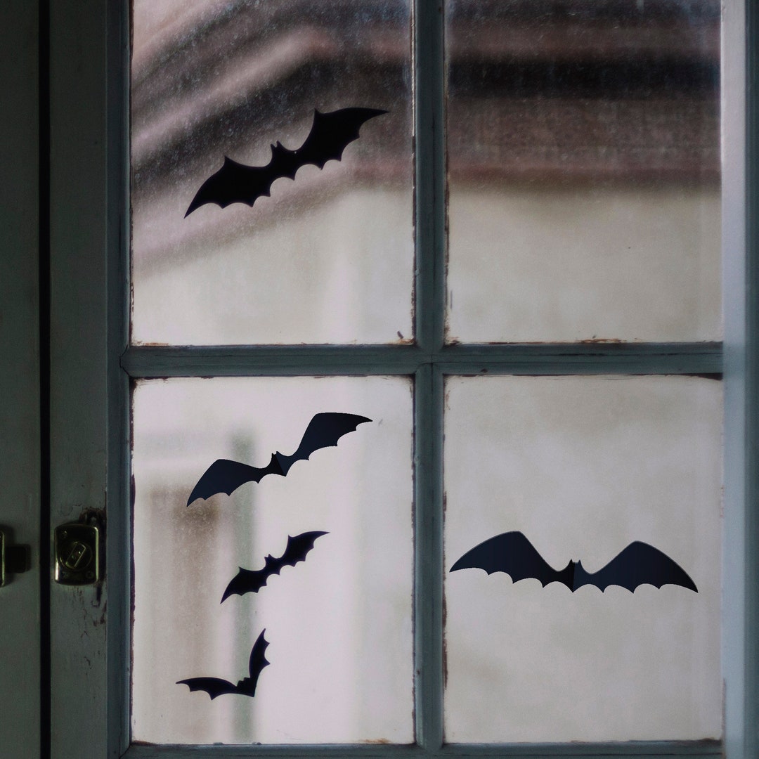 Halloween Bat Window Sticker Pack - Spooky Window Decorations, Bat ...