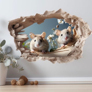 Supperb Mouse Hole Decal, Mouse Wall Sticker, Whimsical Mouse Hole ...