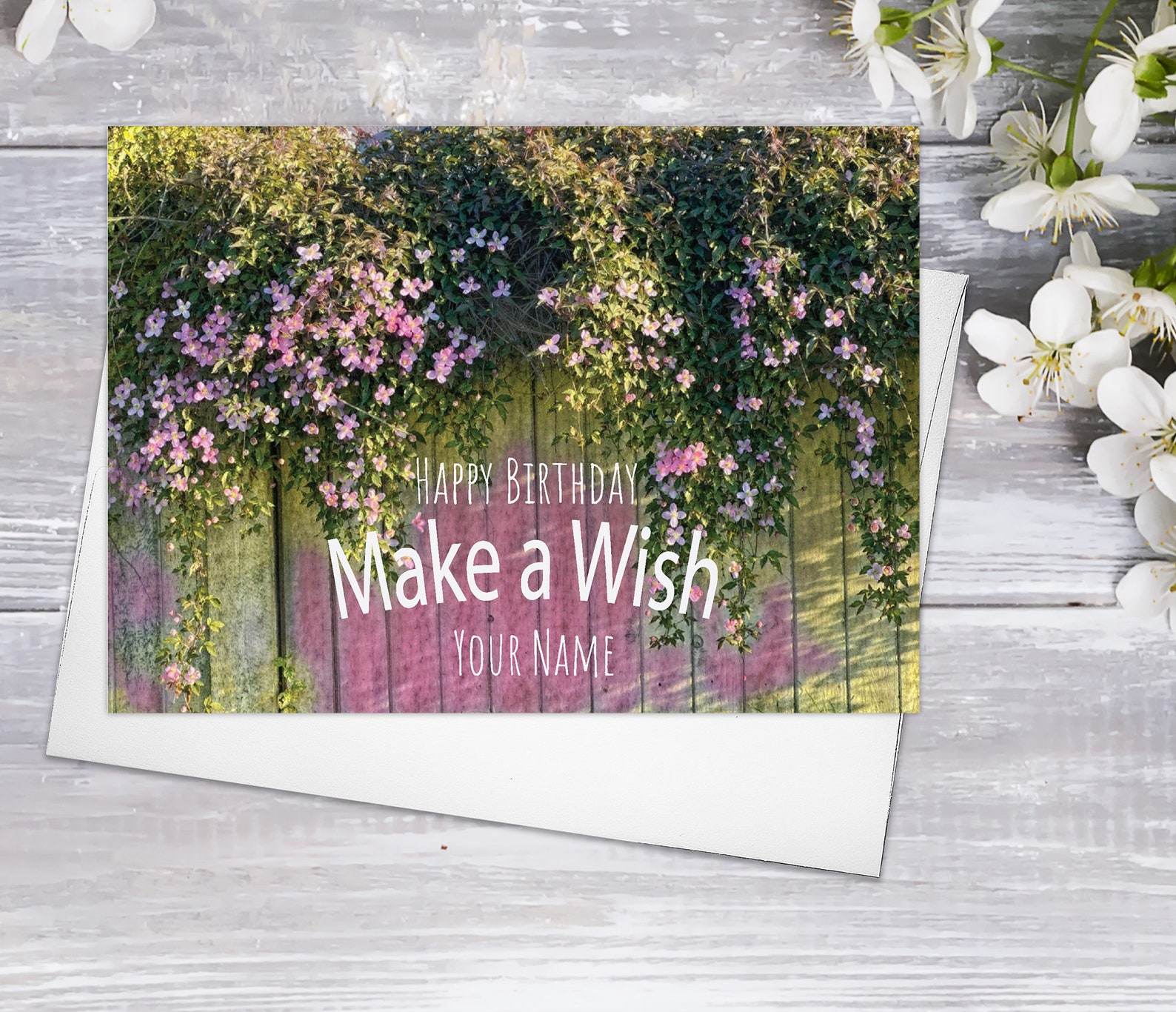 Happy Birthday Garlic Vine Purple Vine Pink Vine Flower - Etsy