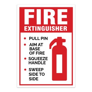 Fire Extinguisher Sign Vinyl Decal Window Wall Sticker Store Workplace ...
