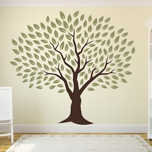 Large Rustic Tree Wall Decal - Large Vinyl Sticker for Living Room or ...