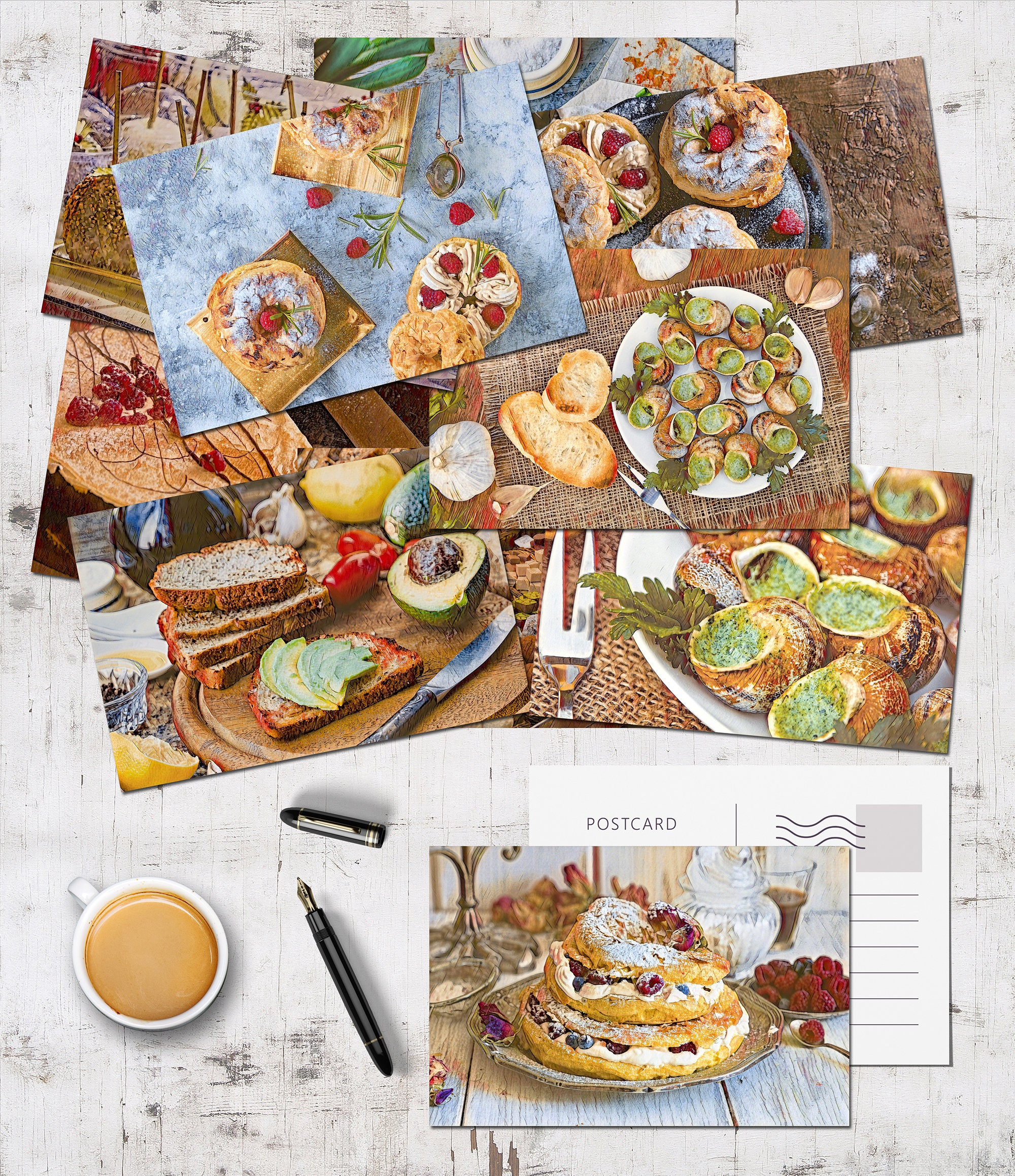 French Afternoon Tea Postcard Set of 10 Coffee Shop - Etsy