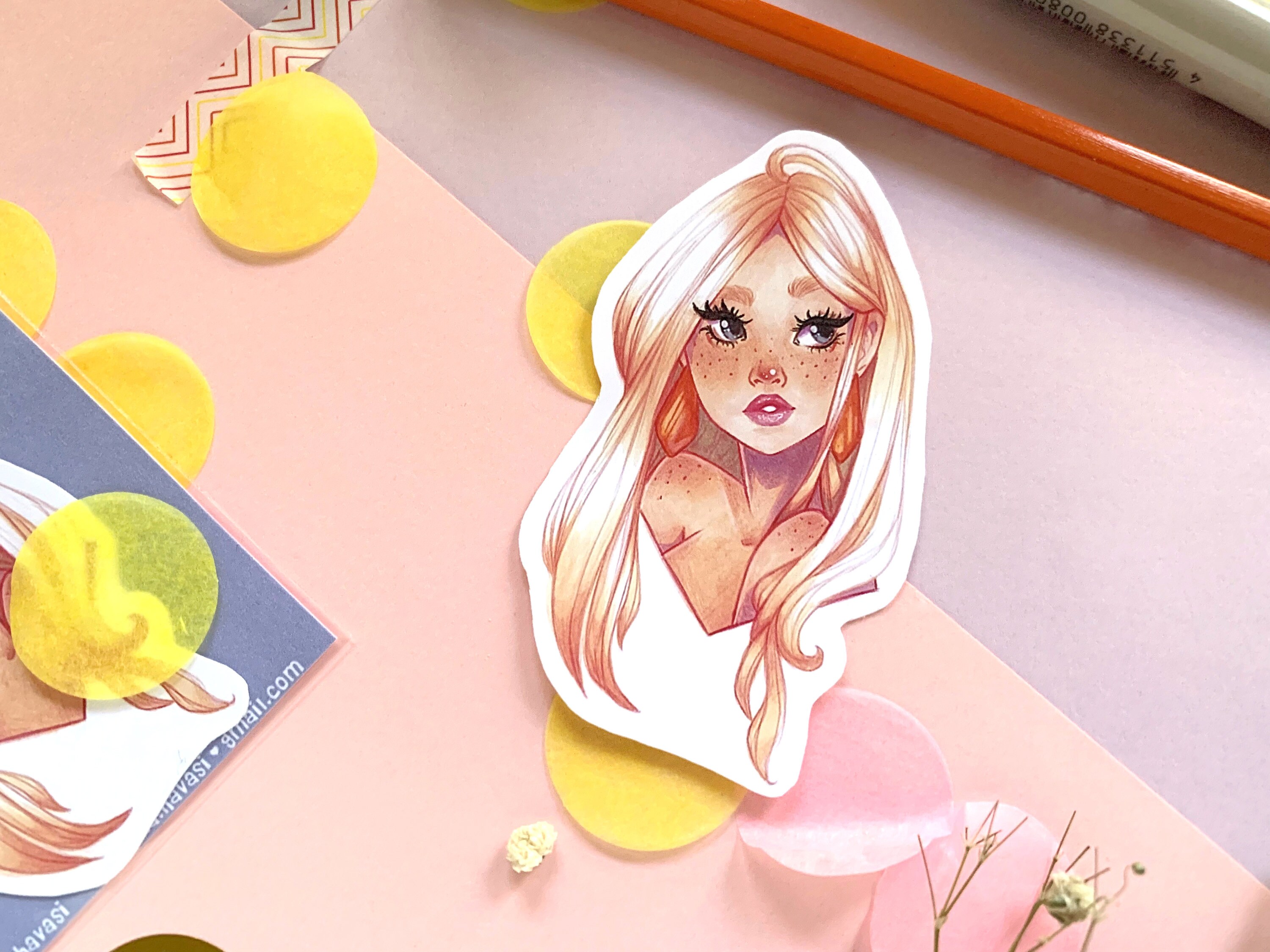 Blonde Girl Sticker Laptop Sticker Vinyl Sticker Planner Etsy