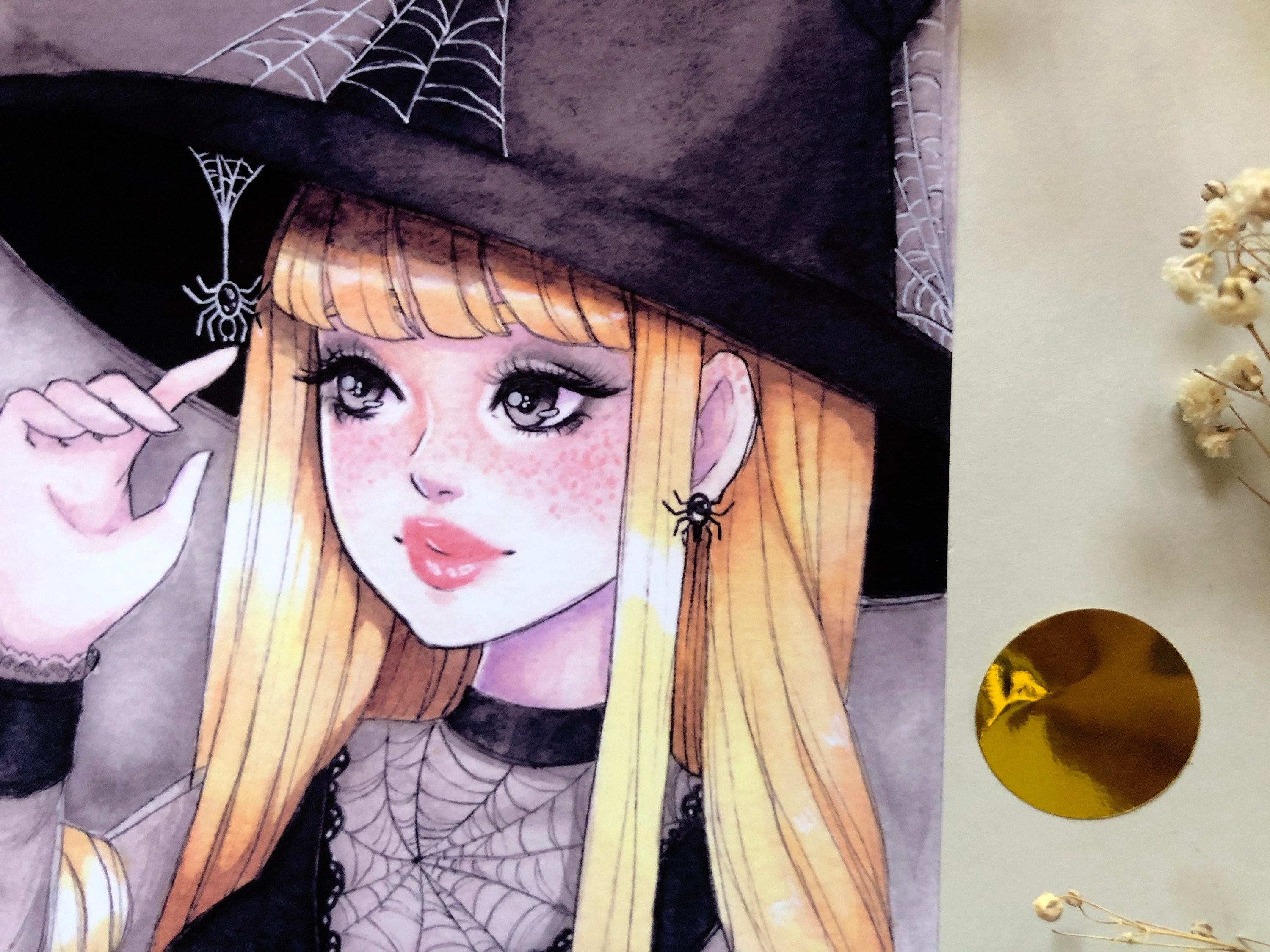 Spider Web Inktober Art Print Halloween Ink Drawing 2020 - Etsy