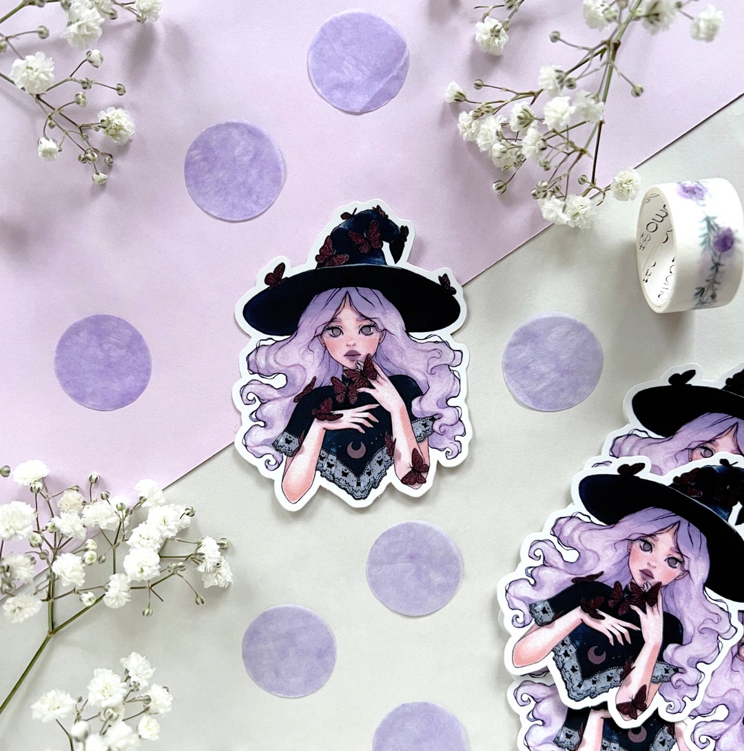 Butterfly Witch Vinyl Sticker Matte Mirror Sticker - Etsy