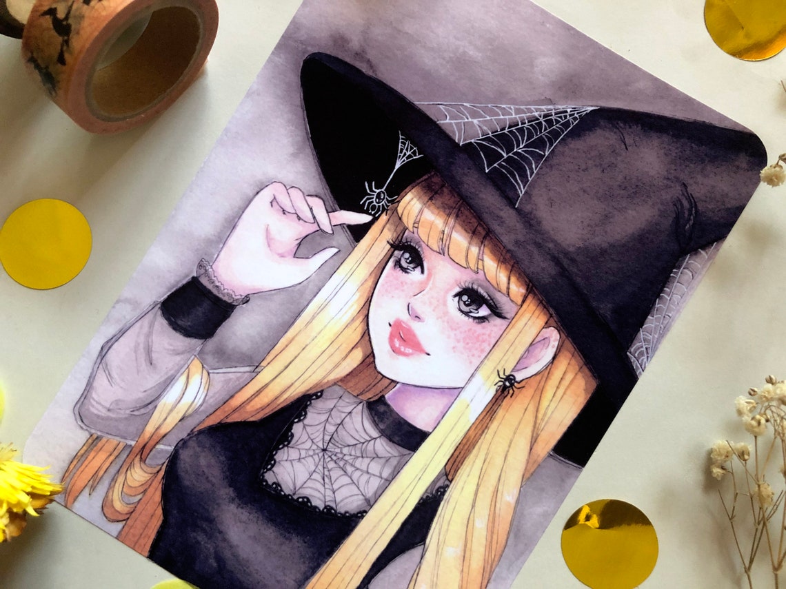 Spider Web Inktober Art Print Halloween Ink Drawing 2020 - Etsy