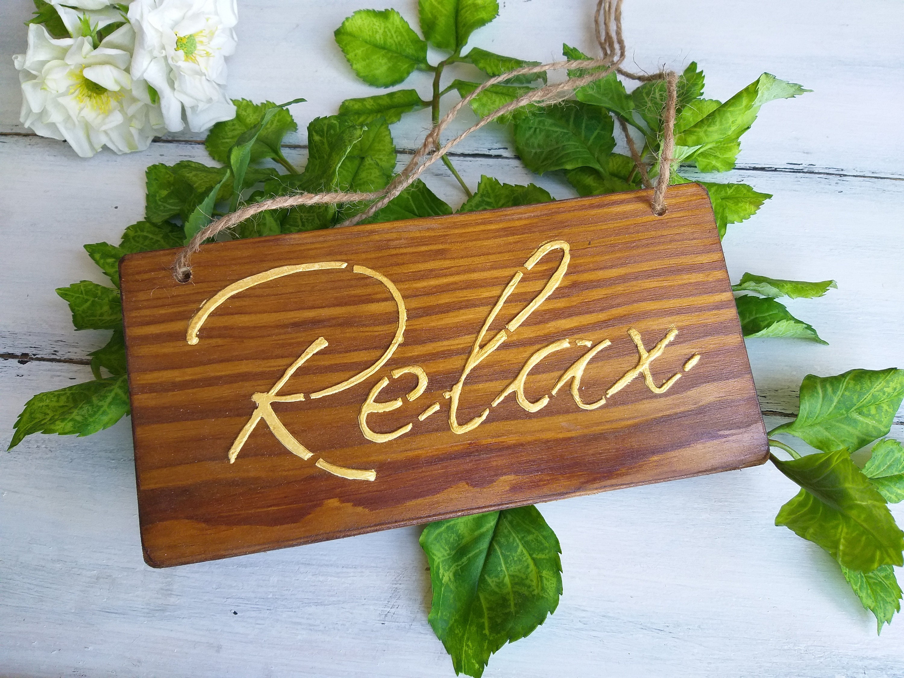 Relax Wooden Sign Rustic Bath Door Sign Farmhouse Wall - Etsy