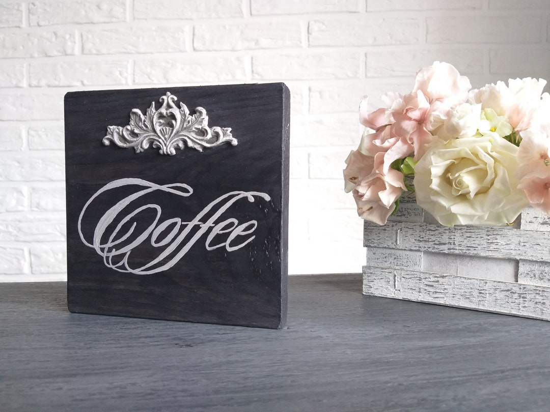 Farmhouse Coffee Bar Sign Victorian Style Coffee Station - Etsy