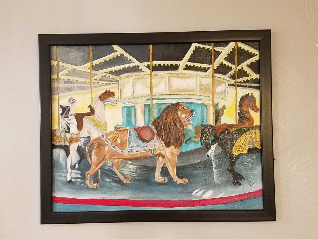 Carousel Horse Painting, Merry Go Round, Colorful Horse, Carousel Art ...