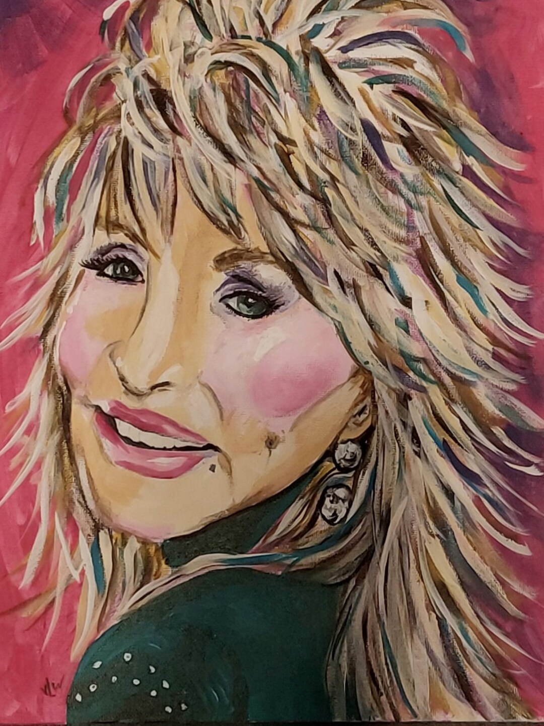 Original One-of-a-kind Dolly Parton Acrylic Painting, Dolly Fan ...