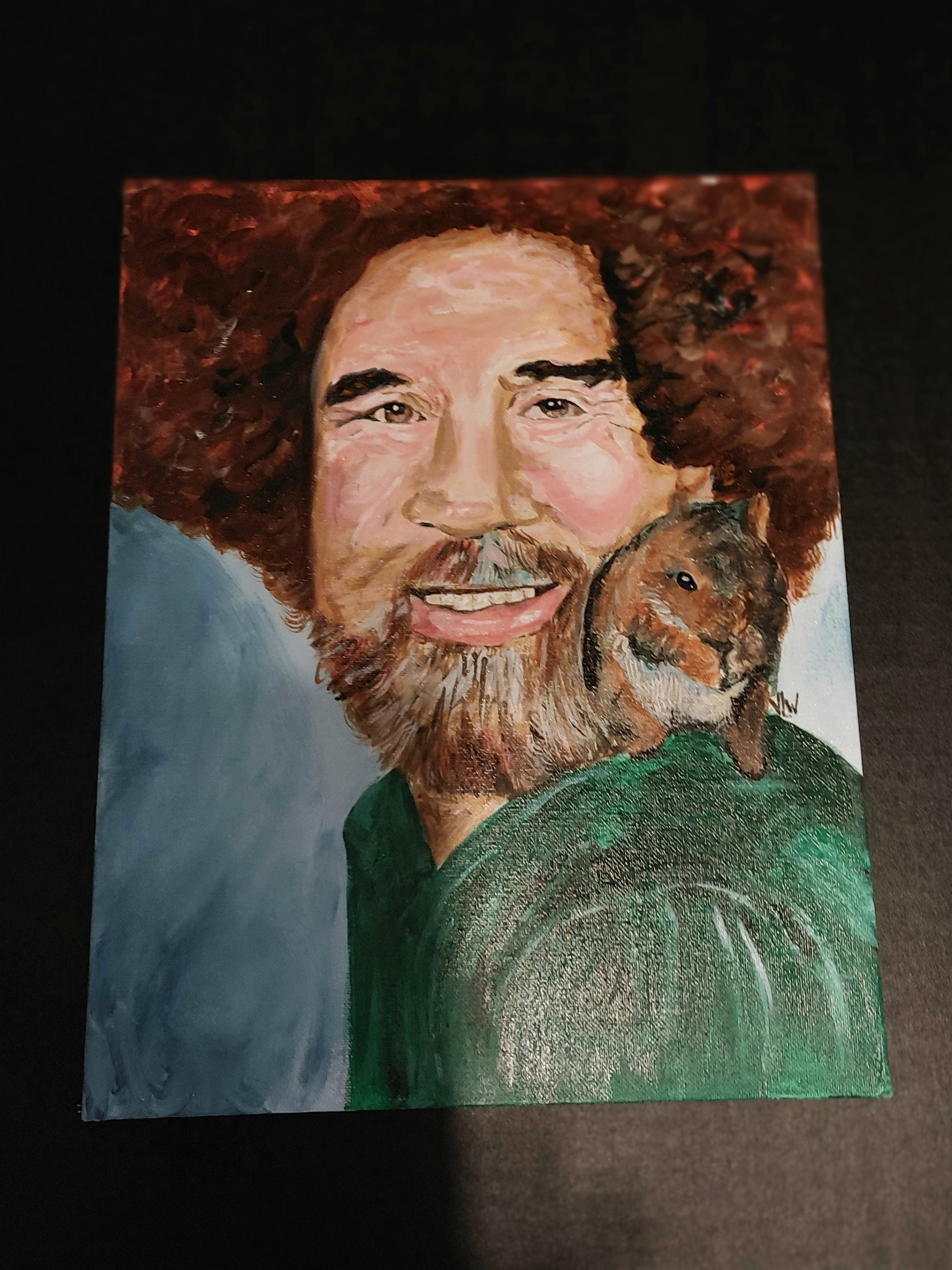 Original One-of-a-kind Bob Ross Acrylic Painting, Bob Ross Fan Art, Bob ...