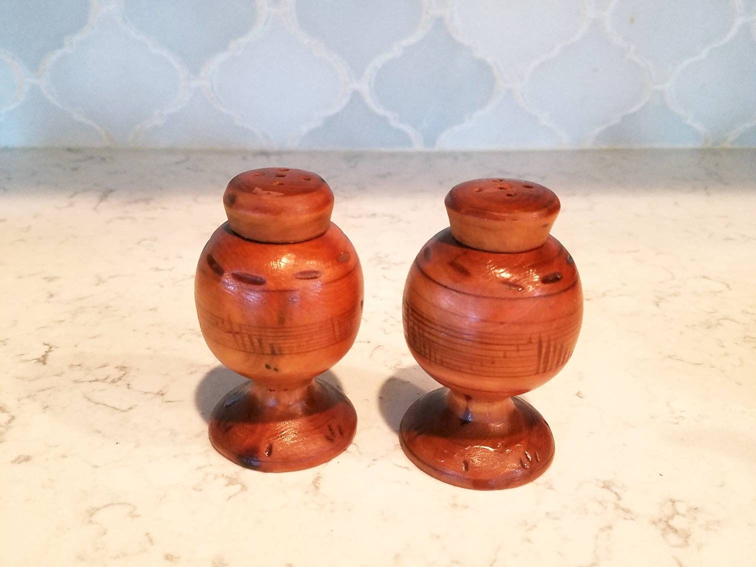 Mexican Salt and Pepper Shaker, Small Salt and Pepper Mill, Wood Salt ...