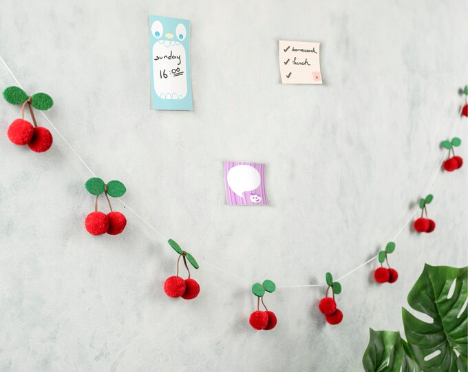 Cherry Felt Ball Garland pink - Etsy