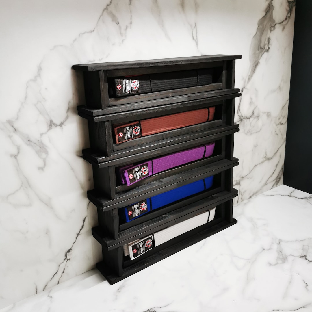 Martial Arts Belt Display Rack – BJJ, Judo, Karate – Wall Mounted ...