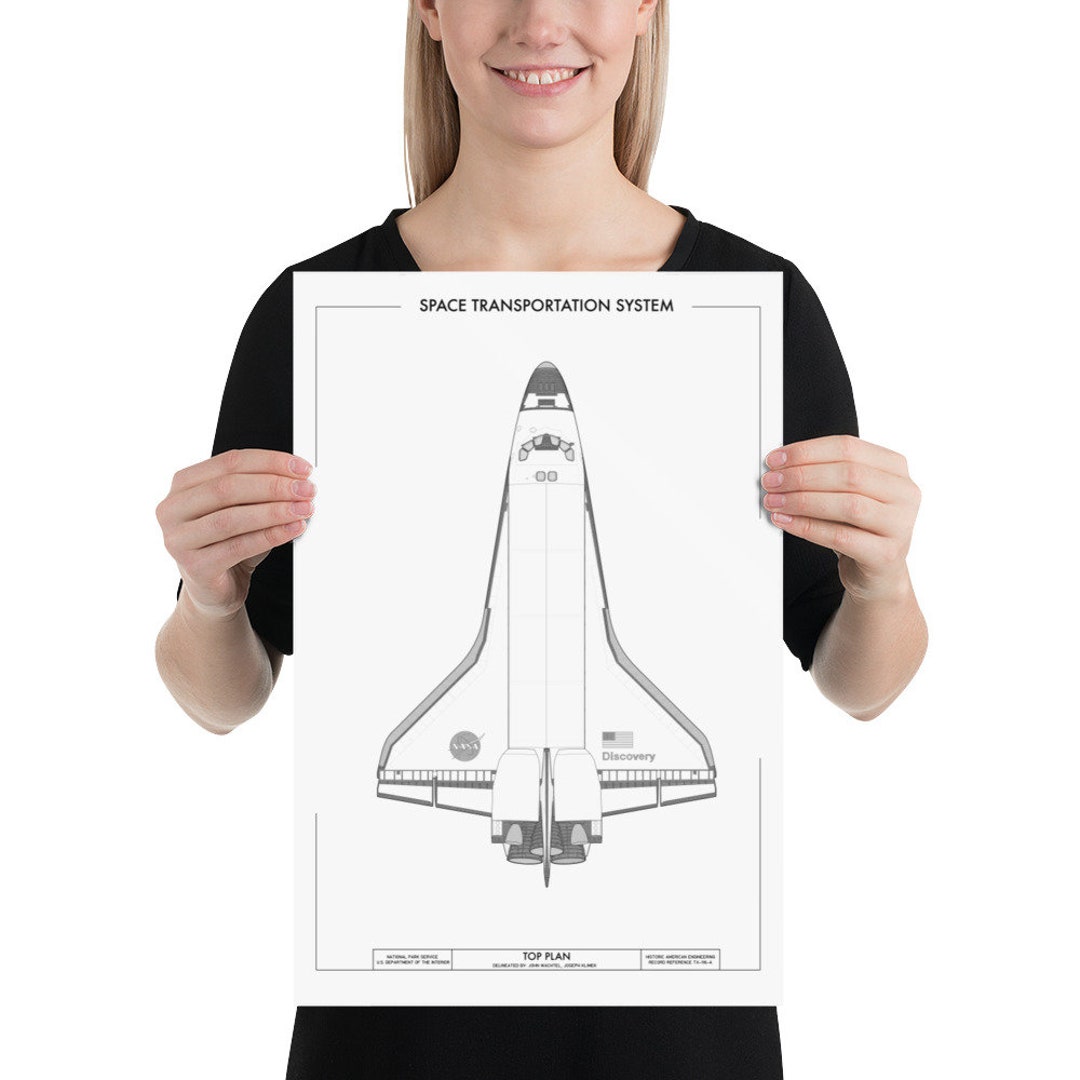 NASA Space Shuttle: Top View (technical Drawing) - Etsy