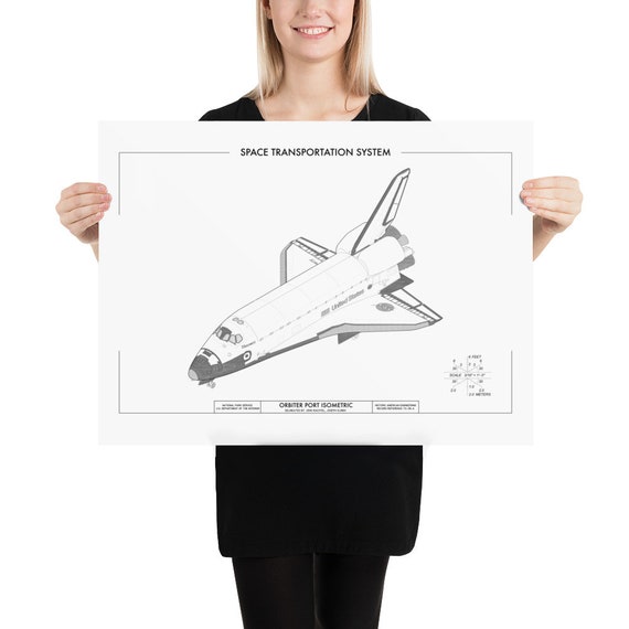 NASA Space Shuttle: Orbiter Isometric technical Drawing | Etsy