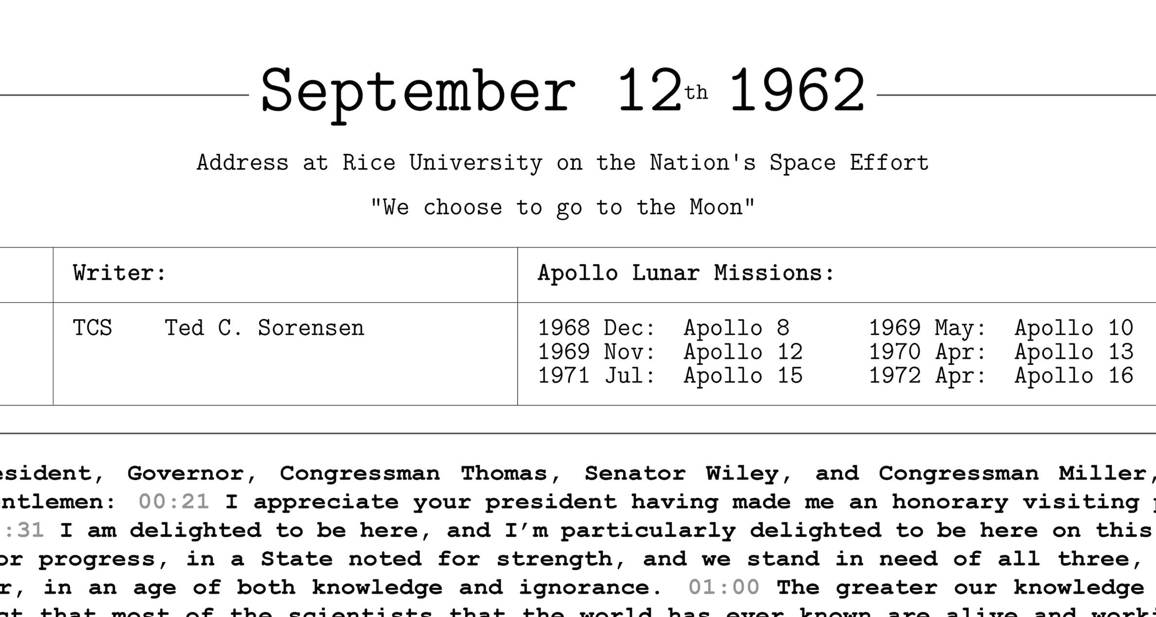 Framed JFK we Choose to Go to the Moon Speech Transcript - Etsy UK