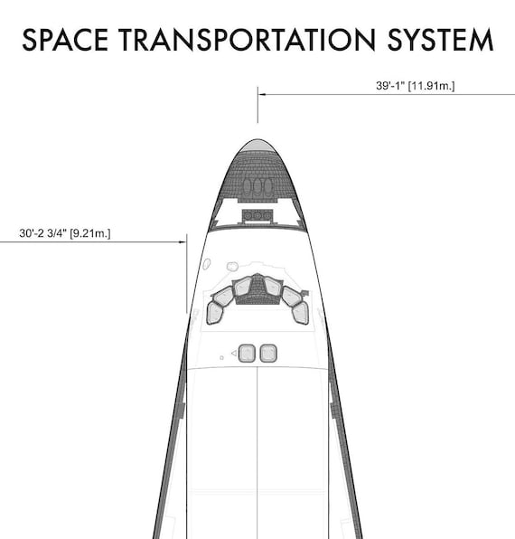 Space Shuttle Dimension Drawing