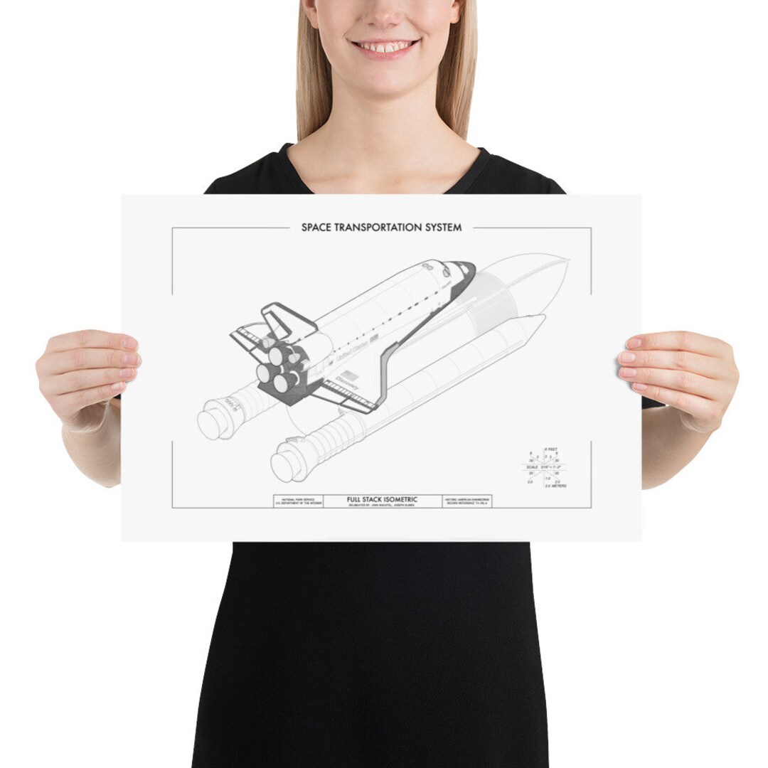 NASA Space Shuttle: Full Stack Isometric (technical Drawing) - Etsy